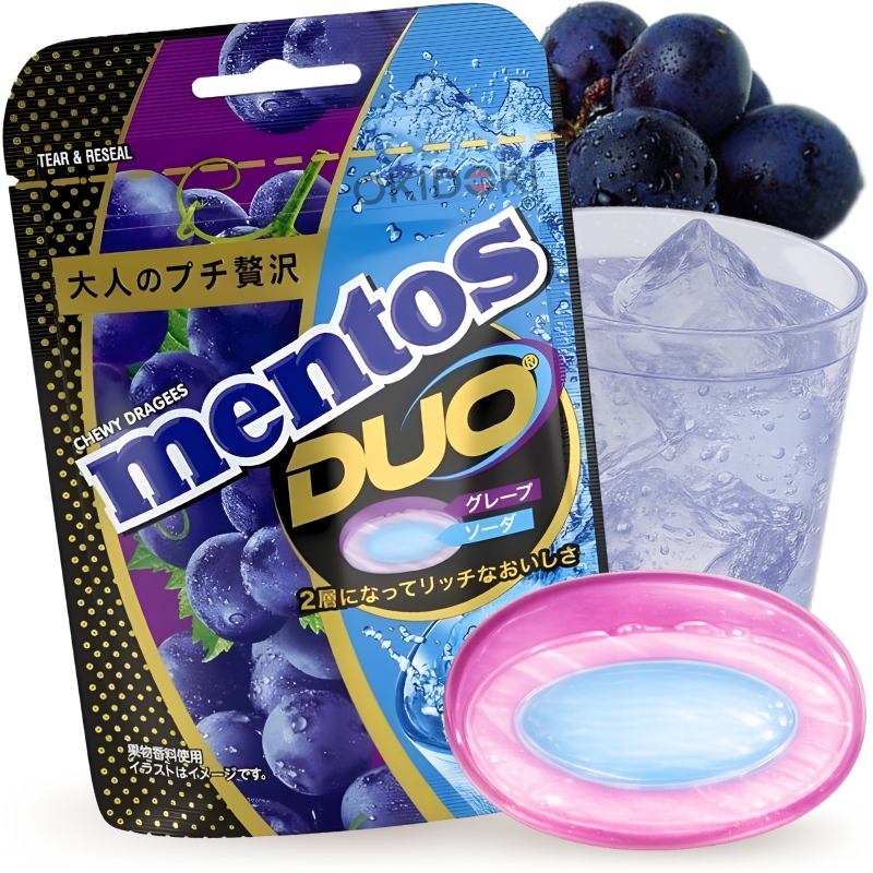 Mentos Duo Sabor Uva y Soda 45g | OKIDOKI Asian Market