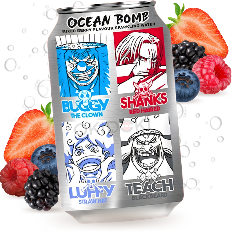 Ocean Bomb Refresco de Soda sabor Frutas de Bosque (One Piece) 330ml ...