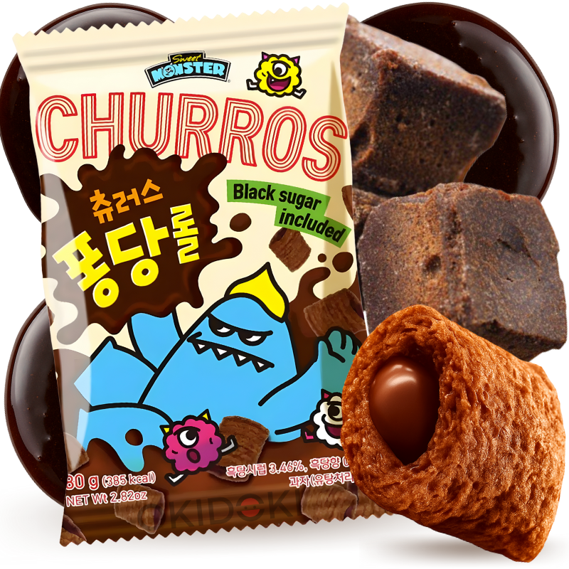 Sweet Monster Snacks Churros con Azúcar Moreno 80g | OKIDOKI Asian Market